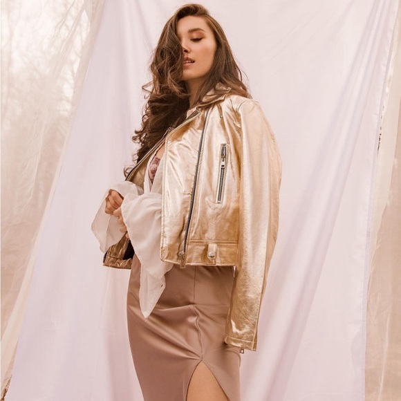 Forever 21 | Jackets & Coats | Metallic Gold Leather Jacket | Poshmark